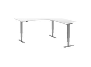 4061753259691 - Schreibtisch Atlanta elektrisch höhenverstellbar L-Form BxT 1800 x 2000 mm weiß silber rechts kaiserkraft