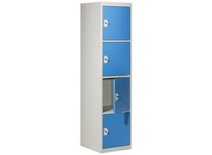 4061753005984 - eurokraft basic 4er-Schließfachschrank Venlo 1 Abteil lichtgrau   lichtblau Breite 450 mm Grundelement Zylinderschloss