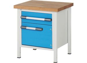 4061753277602 - eurokraft pro Werkbank Gestellbauweise Serie 8000 1 Schublade 180 mm 1 Tür 360 mm BxT 750 x 700 mm
