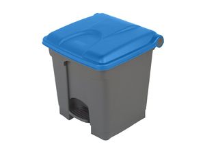 4897020622987 - EUROKRAFTbasic Pedal- Tretabfallsammler Volumen 30 l BxHxT 410 x 435 x 400 mm grau Deckel blau
