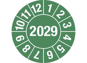 4061466113112 - Prüfplakette Jahreszahl 4-stellig Dokumentenfolie Ø 25 mm VE 10 Stk 2029 grün kaiserkraft