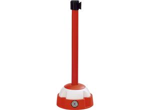 4055381189994 - Gurt-Warnständer mit ausziehbarem Gewebeband Höhe 985 mm Pfosten rot VE 2 Stück kaiserkraft