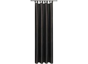 4007863606123 - Vorhang Kira Gardinen Gr 245 cm Schlaufen 140 cm schwarz Schlaufen Gardine HxB 245x140 Deko Schlaufenschal mit Prägedruck
