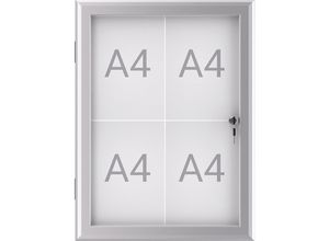 4002390084260 - Schaukasten MAULexcite Verwendung für Papierformat 4 x DIN A4 regengeschützter Außenbereich 6653408 Aluminium Silber 1 St
