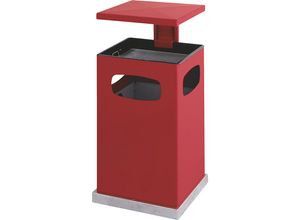 8713631021741 - Abfallsammler mit Aschereinsatz und Schutzdach Volumen 72 l BxHxT 500 x 955 x 500 mm feuerrot kaiserkraft 8713631021741 - Abfallsammler mit Aschereinsatz und Schutzdach Volumen 72 l BxHxT 500 x 955 x 500 mm feuerrot kaiserkraft