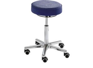 4260257712965 - Arbeitshocker mit Gasfeder-Höhenverstellung Sitz aus Kunstleder Ø 360 mm atollblau kaiserkraft