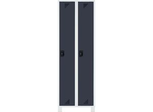 4061753010902 - eurokraft pro Mehrzweck- und Garderobenschrank Abteilhöhe 1695 mm 2 Abteile Breite 600 mm Korpus lichtgrau Türen anthrazitgrau