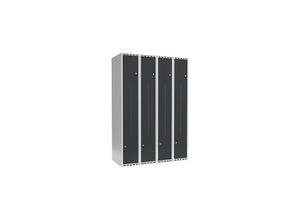 7042423059084 - Z-Spind Fydor 4 Abteile lichtgrau   grau B 1200 mm 4 Abteile flache Dachform Vorhängeschloss kaiserkraft