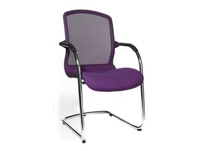 4014296031101 - OPEN CHAIR - der Design-Besucherstuhl Freischwinger mit Netzrücken VE 2 Stk violett Topstar