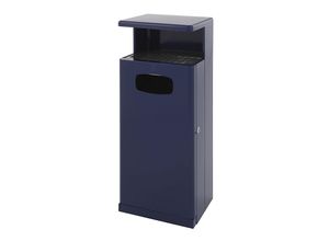 8713631024520 - Abfallsammler mit Ascherdach Aluminium Volumen 55 l BxHxT 345 x 1030 x 400 mm blau kaiserkraft