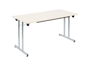 4061753246660 - Klapptisch F25 BxT 1400 x 700 mm Platte Ahorn-Dekor Gestell alusilber kaiserkraft