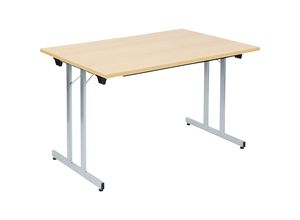 4061753246615 - Klapptisch F25 BxT 1200 x 800 mm Platte Buche-Dekor Gestell alusilber kaiserkraft