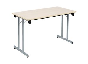 4061753246547 - Klapptisch F25 BxT 1200 x 600 mm Platte Ahorn-Dekor Gestell alusilber kaiserkraft