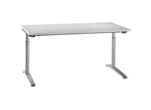 4260429762057 - HANNA - Schreibtisch mit C-Fußgestell höhenverstellbar 650 - 850 mm Breite 1600 mm lichtgrau kaiserkraft