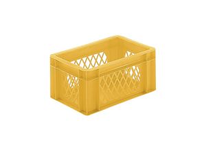 4031022090003 - Euro-Format-Stapelbehälter Wände durchbrochen Boden geschlossen LxBxH 300 x 200 x 145 mm gelb VE 5 Stk kaiserkraft