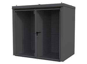 4052462059115 - eurokraft pro Gasflaschencontainer mit Trennwand feuerbeständig für 45 Flaschen mit Ø 230 mm grau
