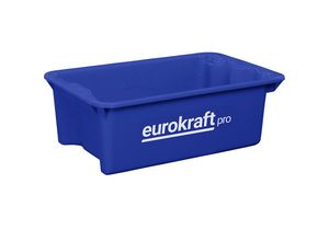 4053133004571 - eurokraft pro Drehstapelbehälter aus lebensmittelechtem Polypropylen Volumen 6 Liter VE 4 Stk Wände und Boden geschlossen blau