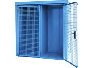 4052462059672 - eurokraft pro Gasflaschencontainer mit Trennwand feuerbeständig für 28 Flaschen mit Ø 230 mm blau