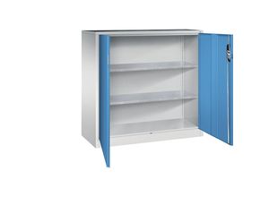 4064615131821 - Werkstatt-Beistellschrank mit Flügeltüren HxBxT 1200 x 1200 x 500 mm lichtgrau   lichtblau C+P