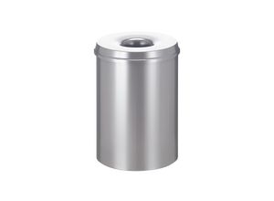 8713631001774 - Abfallsammler für den Innenbereich Volumen 30 l selbstlöschender Deckel Ø 335 x H 470 mm Stahl pulverbeschichtet silber silber