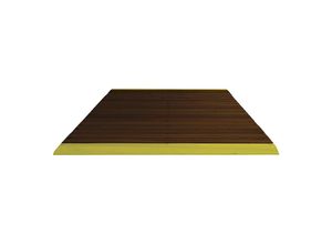 4260061898015 - Holzlaufrost Yoga dunkel gebeizt pro lfd m mit Anschrägung inkl gelber Auffahrkanten Breite 1500 mm Miltex