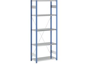 4061753032195 - eurokraft pro Fachboden-Steckregal blau   verzinkt Regalhöhe 2350 mm Fachbodenbreite 965 mm Grundregal Fachbodentiefe 450 mm