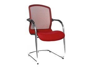 4014296074993 - Besucherstuhl Open Chair 100 rot   chrom mit Armlehnen Freischwinger 4014296074993 2 Stück