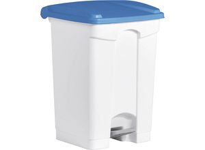 4012086080049 - helit Tretabfallbehälter Volumen 45 l BxHxT 410 x 605 x 400 mm weiß Deckel blau