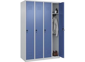4067521352878 - Spind Classic Plus lichtgrau fernblau 080000-40-S10005 4 Schließfächer 1200 x 500 x 1850 cm 4067521352878 C+P-Möbel