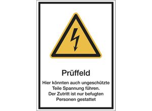 4061466043655 - Kombischilder mit Text für Warnkennzeichen Prüffeld etc VE 10 Stk Folie LxH 210 x 297 mm kaiserkraft