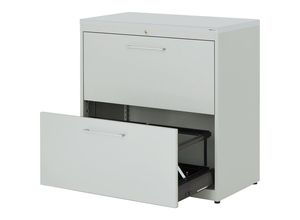 4250633330562 - mauser Hängeregistraturschrank Kunststoffplatte 2 Auszüge 2-bahnig mit Dämpfung lichtgrau   lichtgrau   lichtgrau