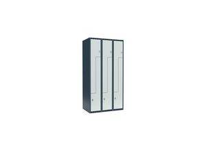 7042424679335 - Z-Spind Fydor 3 Abteile blaugrau   lichtgrau B 900 mm 3 Abteile flache Dachform Vorhängeschloss kaiserkraft