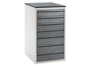 4040376927262 - Schubladenschrank mit Teleskopführungen Höhe 1030 mm Schubladen 4 x 120 3 x 150 mm lichtgrau   anthrazit-metallic Breite 580 mm RAU