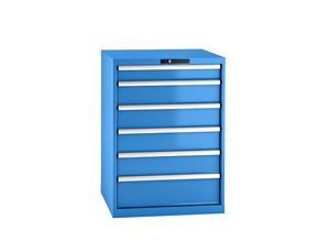 7612269000870 - LISTA Schubladenschrank Stahlblech HxB 1000 x 717 mm 6 Schubladen lichtblau