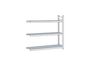 4004514200259 - SCHULTE Weitspannregal mit Stahlboden Höhe 2000 mm Spannweite 2250 mm Anbauregal Tiefe 500 mm