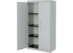 4250633328330 - mauser Flügeltürenschrank HxB 1516 x 800 mm Stahlplatte 3 Fachböden lichtgrau   lichtgrau   lichtgrau