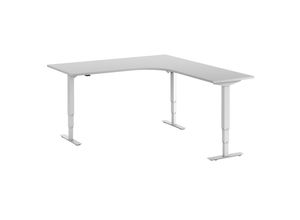 4061753259738 - Schreibtisch Atlanta elektrisch höhenverstellbar L-Form BxT 1800 x 2000 mm lichtgrau weiß rechts kaiserkraft