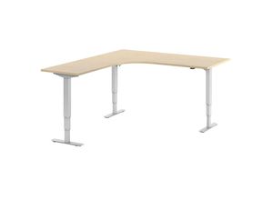 4061753259400 - Schreibtisch Atlanta elektrisch höhenverstellbar L-Form BxT 1800 x 2000 mm Birke weiß links kaiserkraft