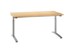 4260429762064 - HANNA - Schreibtisch mit C-Fußgestell höhenverstellbar 650 - 850 mm Breite 1600 mm Buche-Dekor kaiserkraft