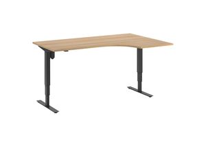 4061753266361 - Schreibtisch Atlanta elektrisch höhenverstellbar Ecke BxT 1800 x 1200 mm Buche schwarz rechts kaiserkraft