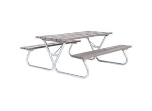 7350107030695 - Gruppensitzbank grau Gesamt-LxT 1800 x 1800 mm ohne Lehne kaiserkraft