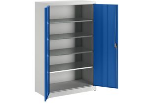 4250633317914 - mauser Schwerlast-Flügeltürschrank HxB 1950 x 1200 mm Tiefe 600 mm lichtgrau enzianblau