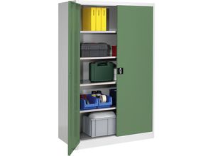 4250633317921 - mauser Schwerlast-Flügeltürschrank HxB 1950 x 1200 mm Tiefe 600 mm lichtgrau resedagrün