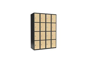 7042424831702 - 4er-Schließfachschrank Fydor 4 Abteile grau   Birke B 1200 mm 4 Abteile flache Dachform Vorhängeschloss kaiserkraft