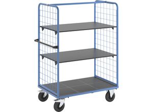 4054666027648 - eurokraft pro Etagenwagen mit Gitter-Seitenwänden Vollgummireifen Ladefläche 1175 x 800 mm 3 Etagen