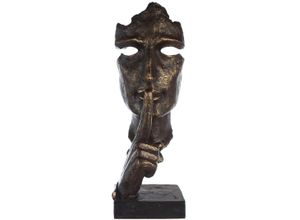 4063387374665 - Dekofigur CASABLANCA BY GILDE Skulptur XL Silence braun (bronzefarben) Dekofiguren B H T 39cm x 100cm x 35cm Kunstharz B39cm H100cm T35cm