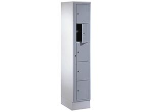 4250618250656 - Wäscheausgabeschrank HxBxT 1800 x 350 x 500 mm 5 Fächer lichtgrau   silbergrau Wolf