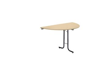 3700245508671 - Anbautisch zu Klapptisch Plattenform Halbkreis 1400 x 700 mm Gestell schwarz Platte Ahorn-Dekor kaiserkraft