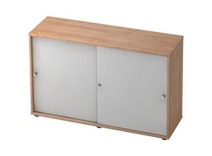 4032062181560 - ANNY-AC - Schiebetürenschrank mit Akustik-Rückwand 1 Fachboden Mitteltrennwand Nussbaum-Dekor kaiserkraft