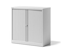 5020073786637 - BISLEY Rollladenschrank ESSENTIALS HxBxT 1000 x 1000 x 470 mm 1 Fachboden verkehrsweiß